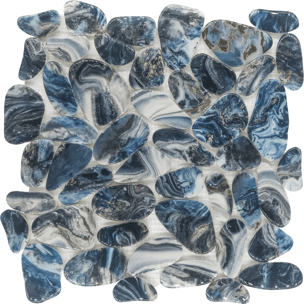 Buy Engineered Stone Pebble Grey Blue Mix Shiny GAMI97 for Less